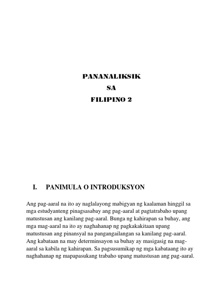 PANANALIKSIK | PDF