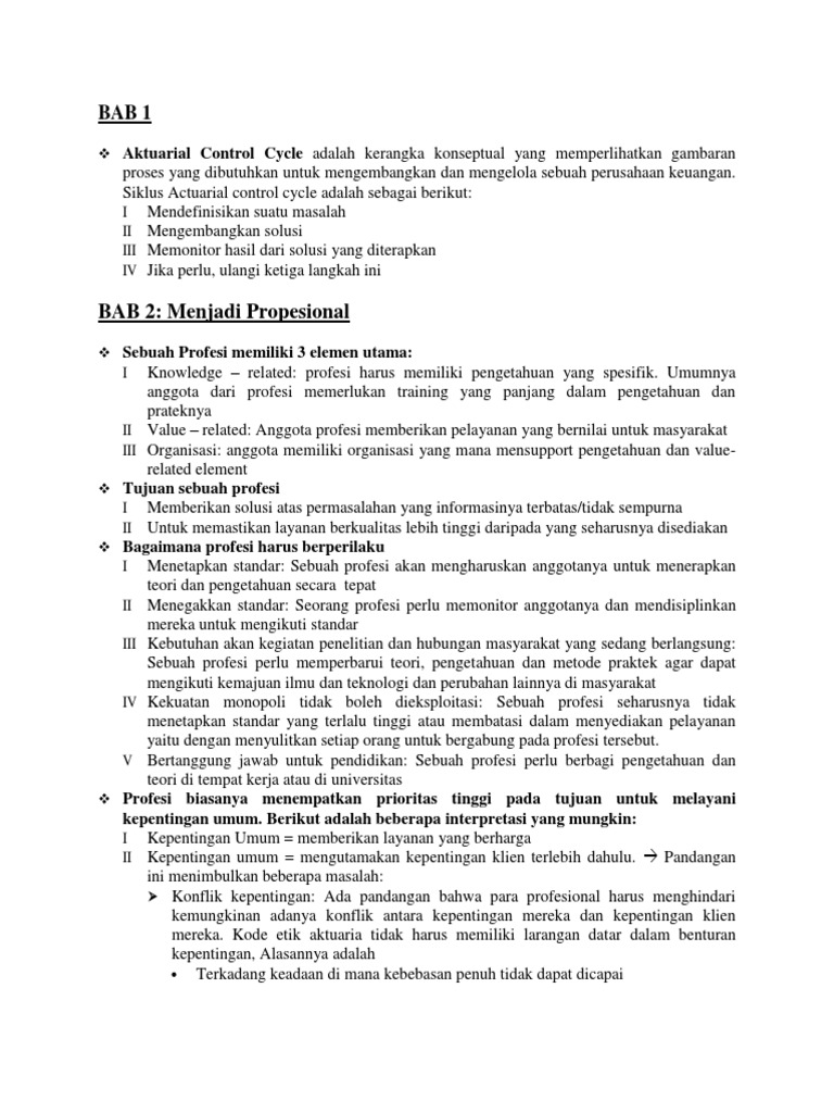Siklus Kontrol Aktuaria dan Profesionalisme | PDF