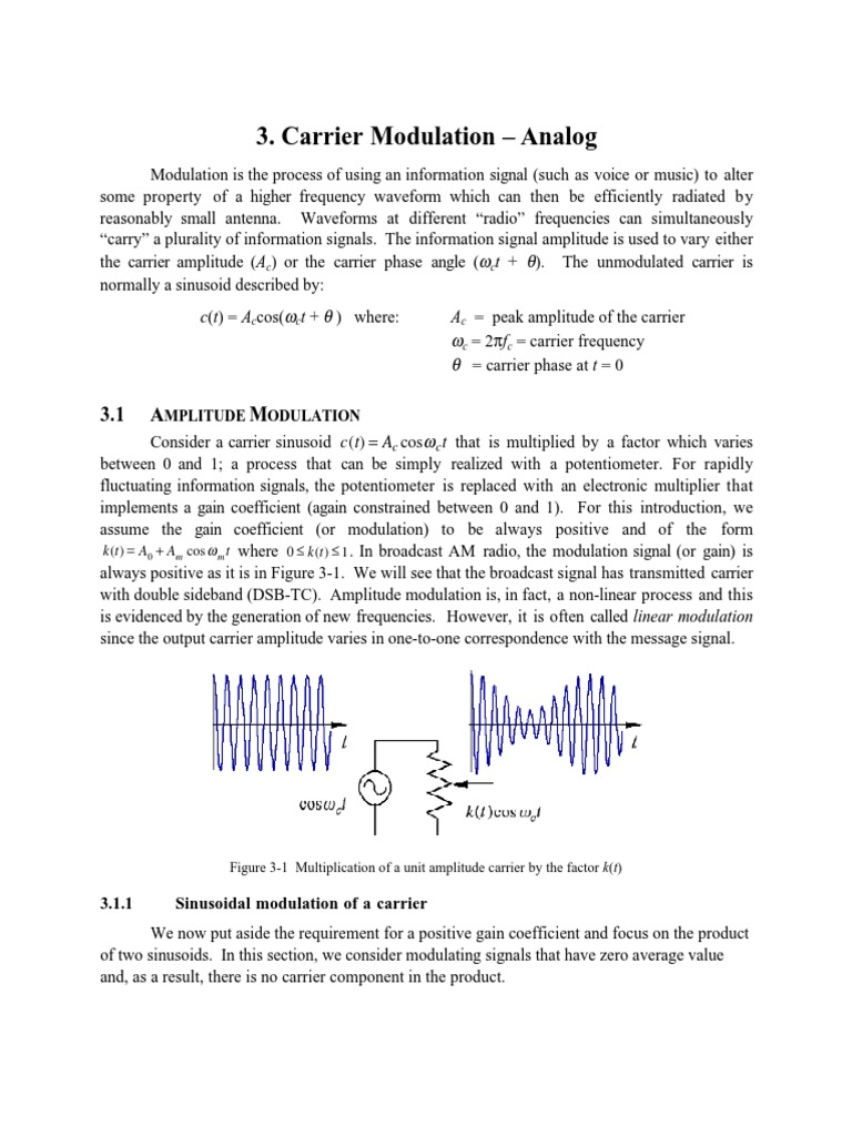 Analog Mod Notes | PDF | Frequency Modulation | Detector (Radio)