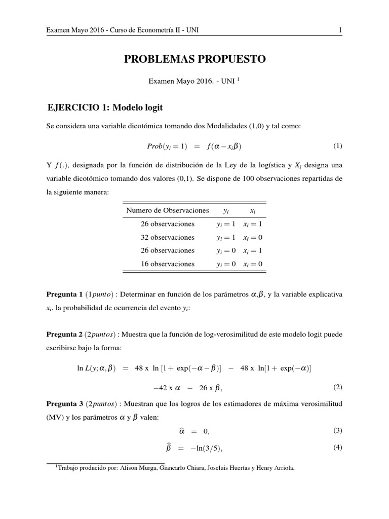 Modelo Logit | PDF | Regresión logística | Econometría