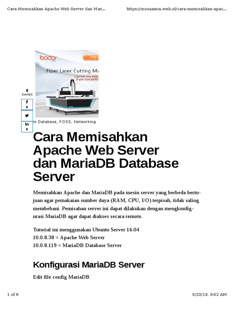 Membuat Server Terpisah | PDF