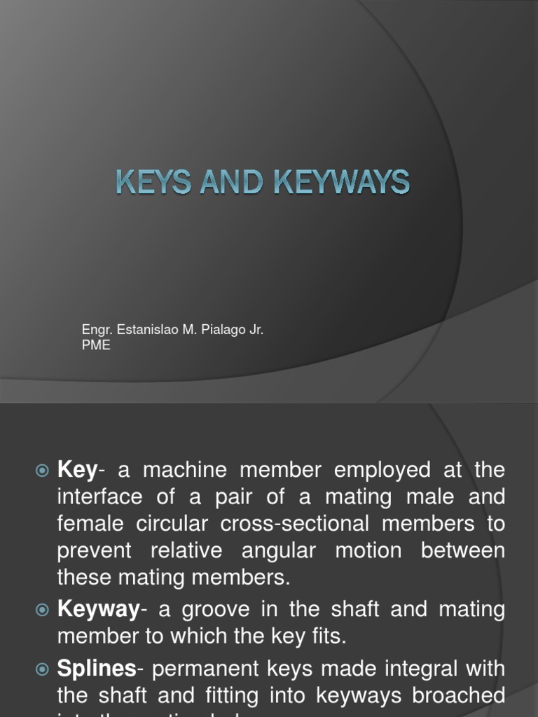 Keys and Keyways | PDF | Physics | Manufactured Goods