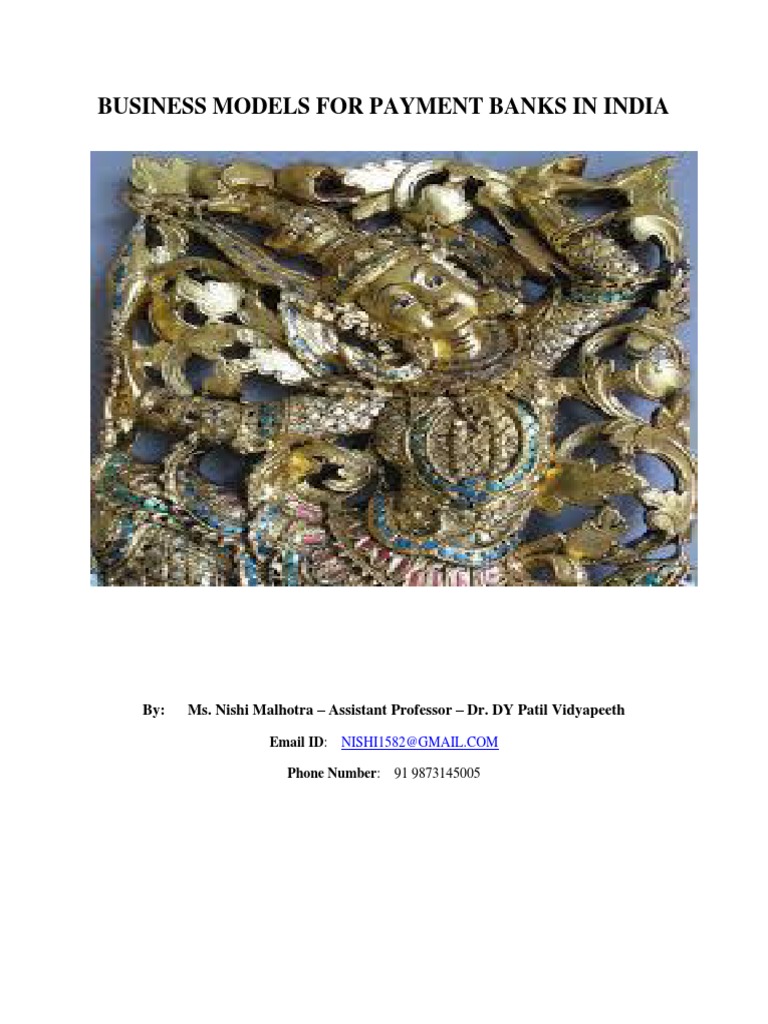 The Business Model For The Payment Banks in India | PDF | Reserve Bank ...