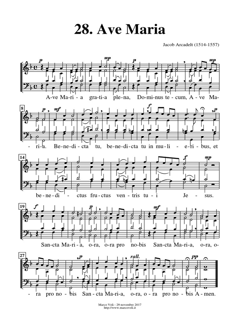 Ave Maria - J.Arcadelt PDF | PDF