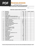 Interior Works Quotation Document | PDF | Kitchen | Bed