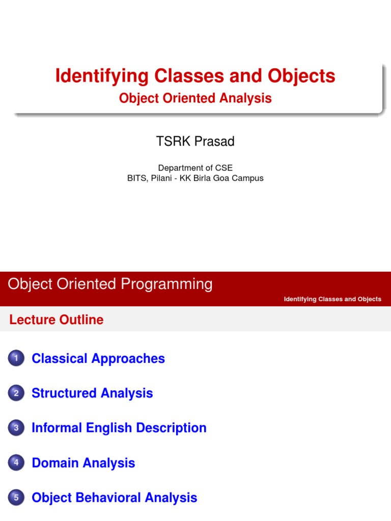Identifying Classes and Objects: Object Oriented Analysis | PDF ...