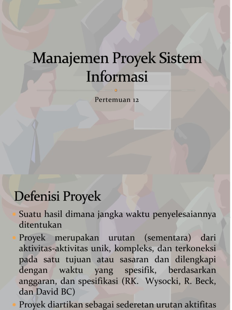 Pertemuan 11 Manajemen Proyek Sistem Informasi | PDF
