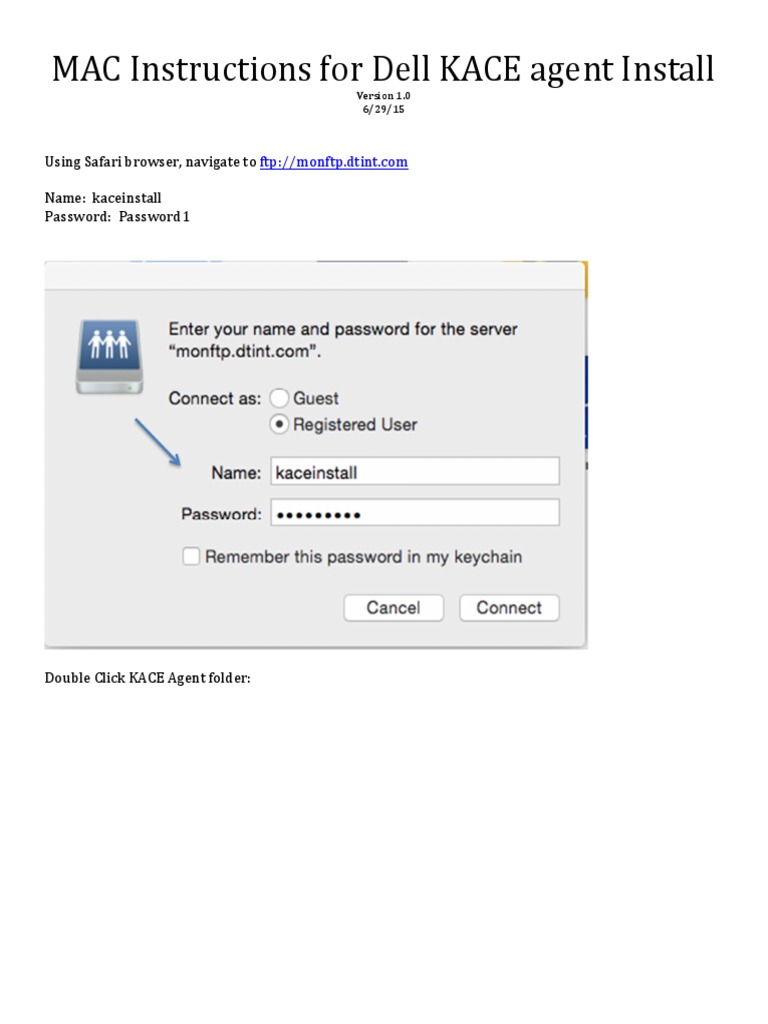 MAC Instructions For Dell KACE Agent Install | PDF