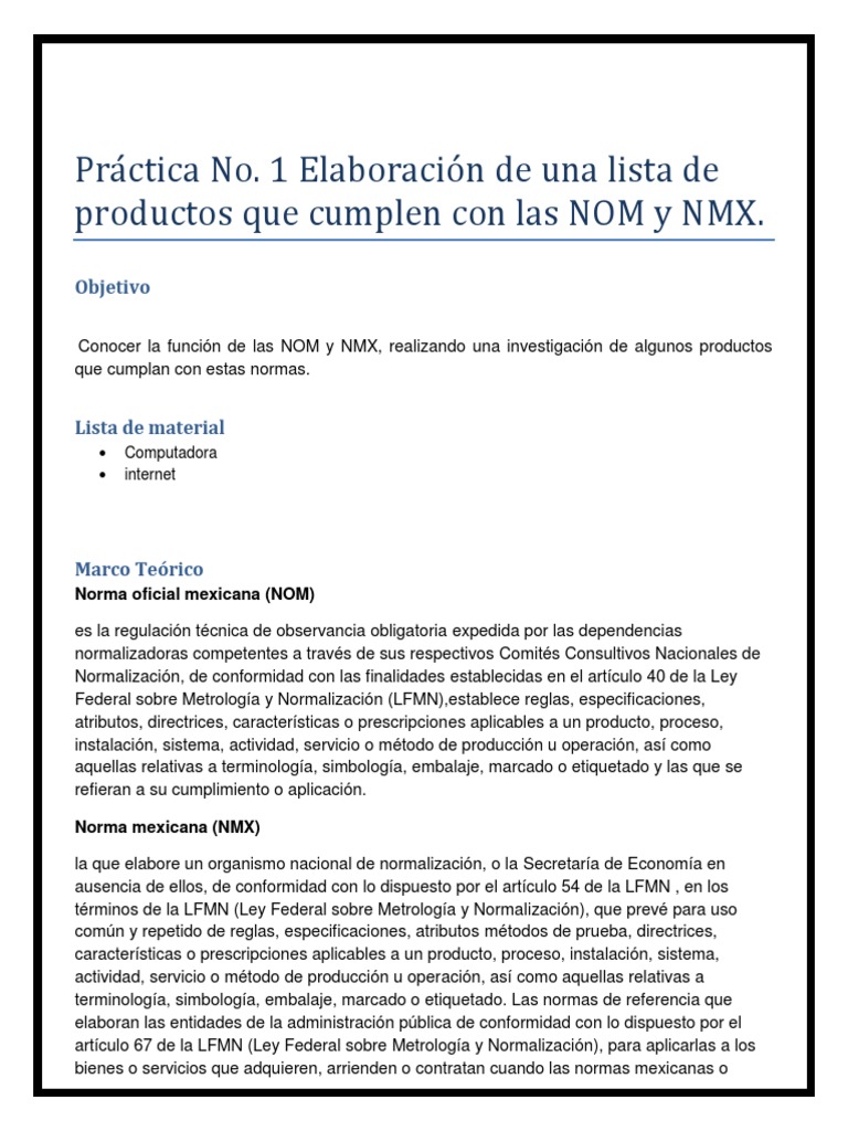Productos que cumplen con NOM y NMX | PDF | Economias | Business