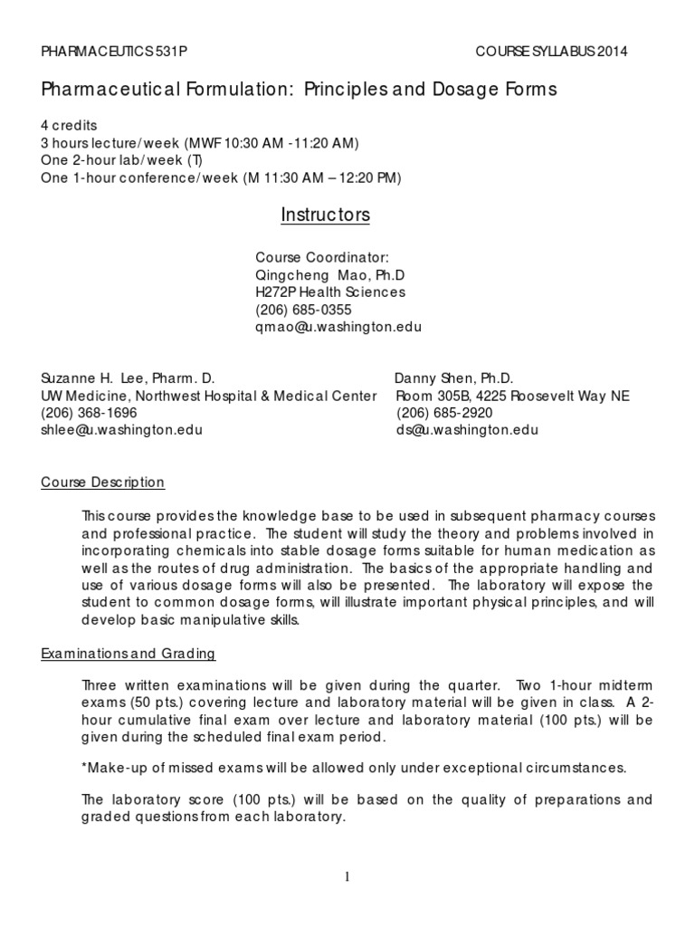 Pharmaceutical Formulation: Principles and Dosage Forms | PDF | Dose ...