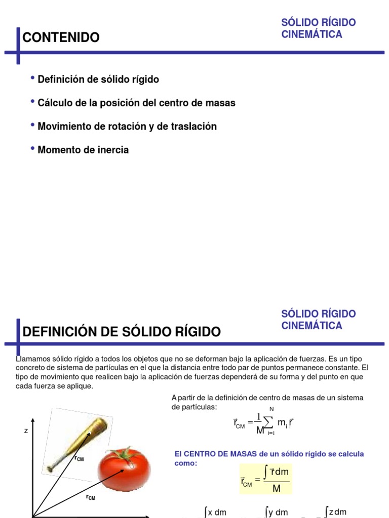 Sólido Rígido | PDF | Rotación | Cinemática