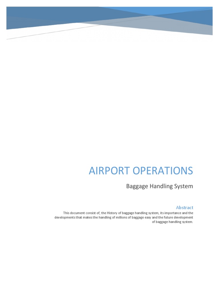 Baggage Handling System | PDF | Baggage | Airport
