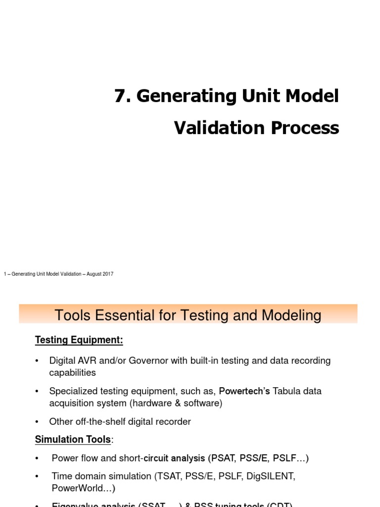 1 - Generating Unit Model Validation - August 2017 | PDF | Electric ...