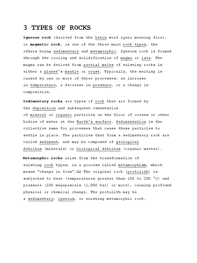 3 Types of Rocks: Igneous Rock (Derived From The Latin Word Ignis ...