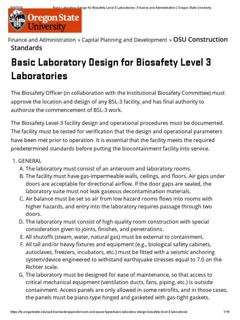 Basic Laboratory Design For Biosafety Level 3 Laboratories - Finance ...