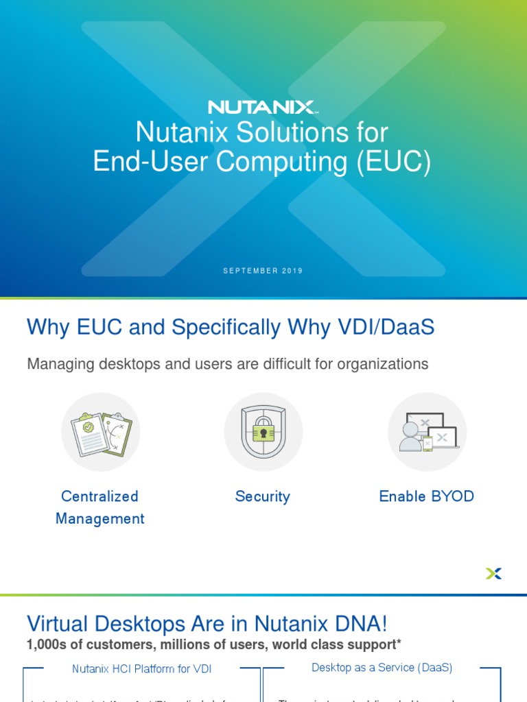 Nutanix EUC Customer Presentation Deck | PDF | Desktop Virtualization | Virtualization