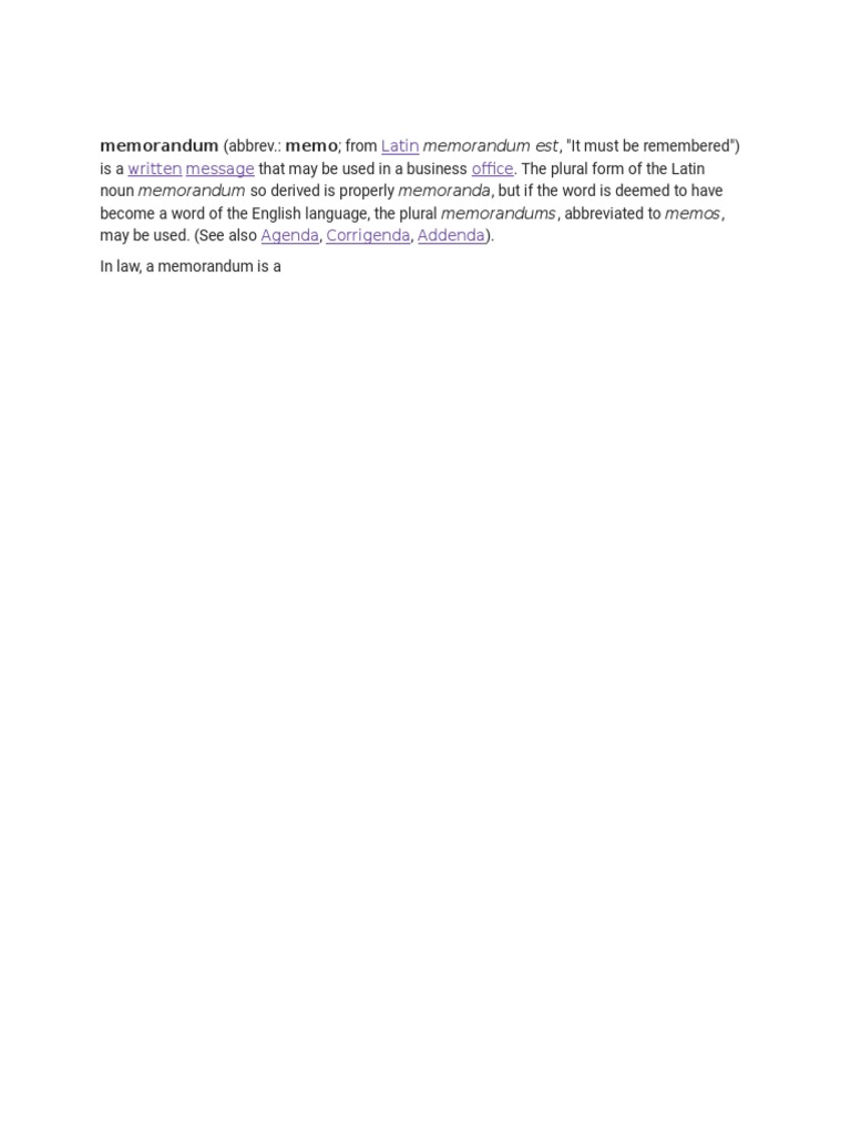 Latin Written Message Office: Memorandum | PDF