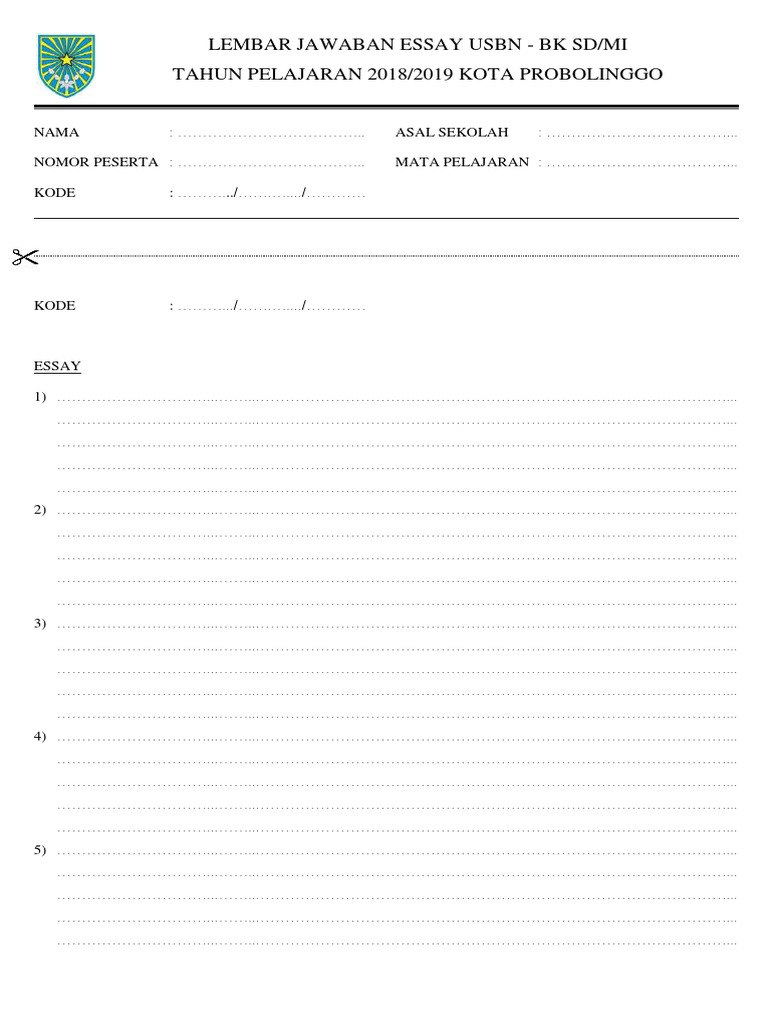 Lembar Esai Usbn | PDF