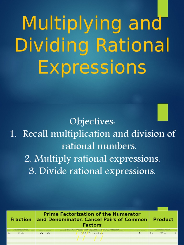 Multiplying and Dividing Rational Expressions | PDF | Fraction ...