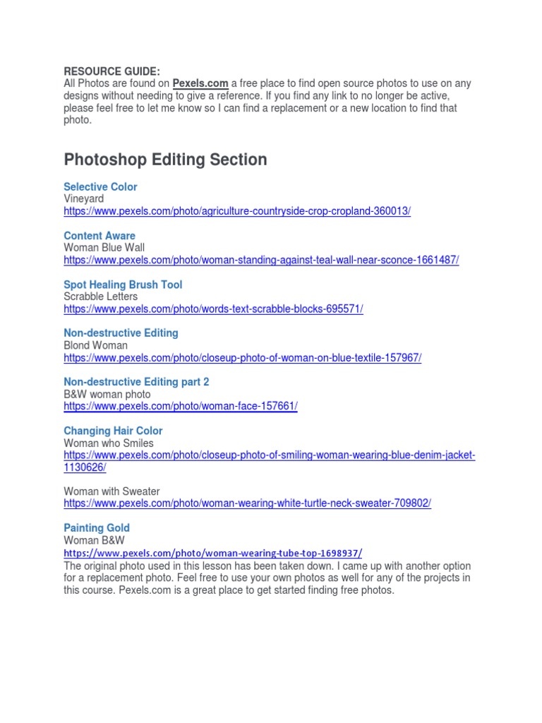 PhotoshopCourse ResourceGuide UpdatedJuly2019 2 | PDF | Photo ...