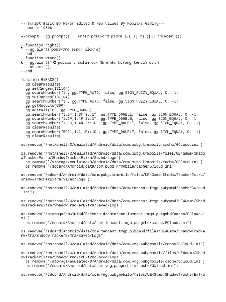 Script Game Guardian Pubgm Pdf Green Color