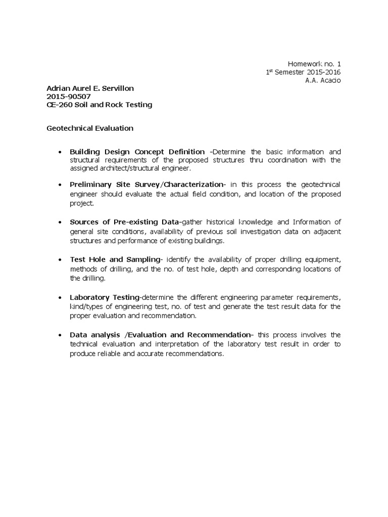 Geotechnical Evaluation Pdf Borehole Geotechnical Engineering