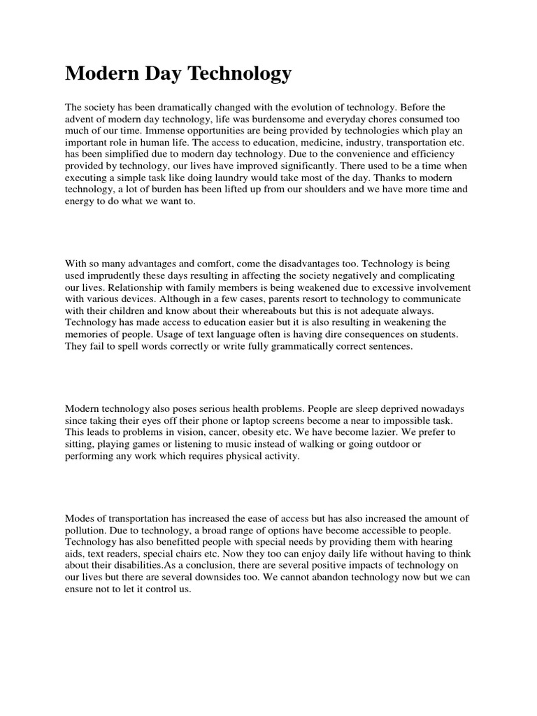 Modern Day Technology | PDF
