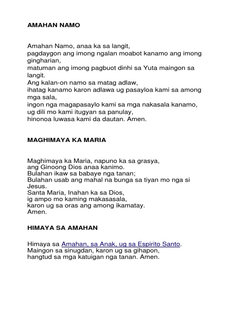 Amahan Namo (Prayer) | PDF