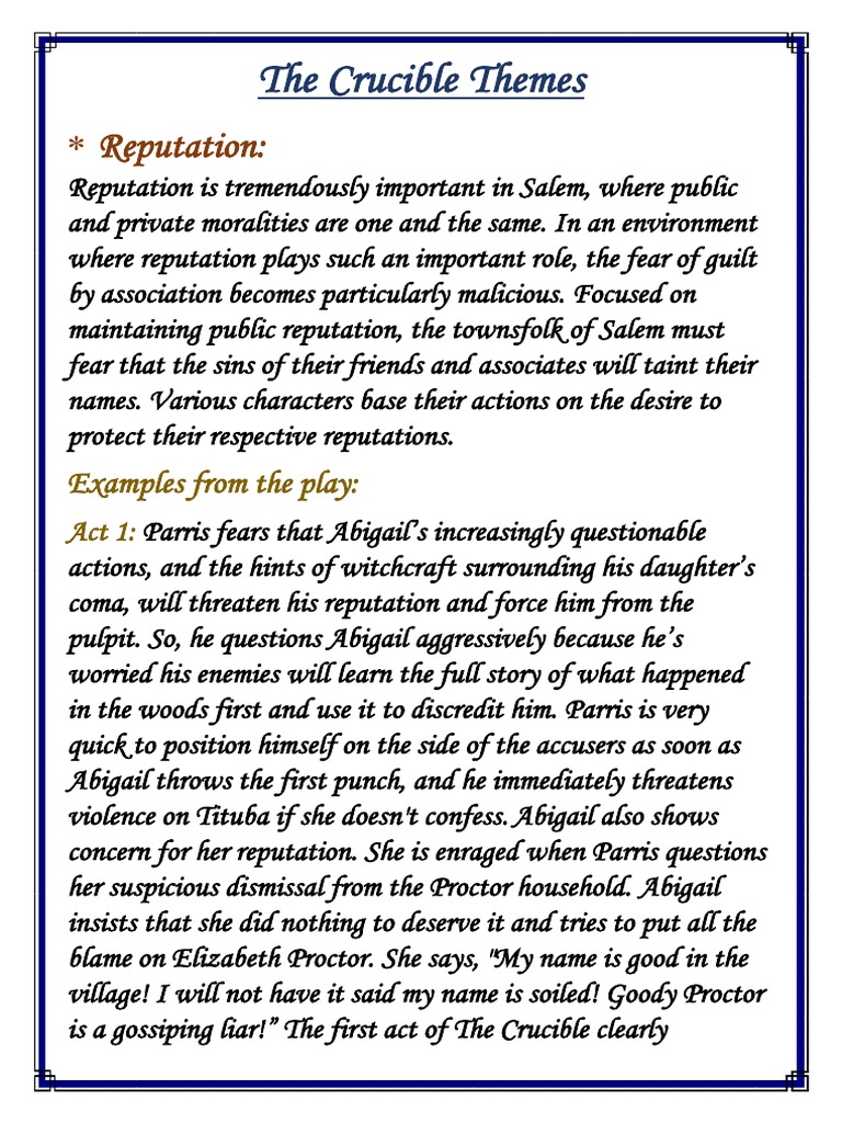 The Crucible Themes | PDF