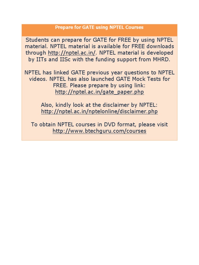 GATE Nptel PDF | PDF