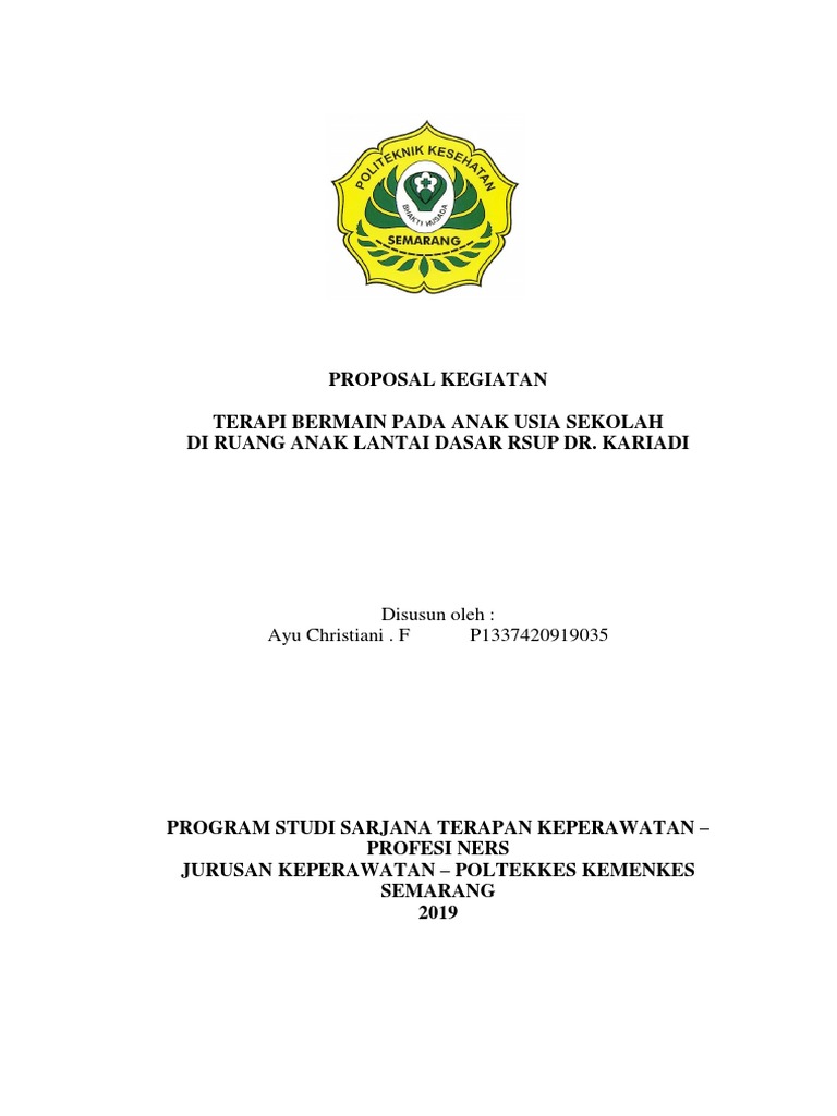 Proposal Terapi Bermain Anak Usia Sekolah Pdf
