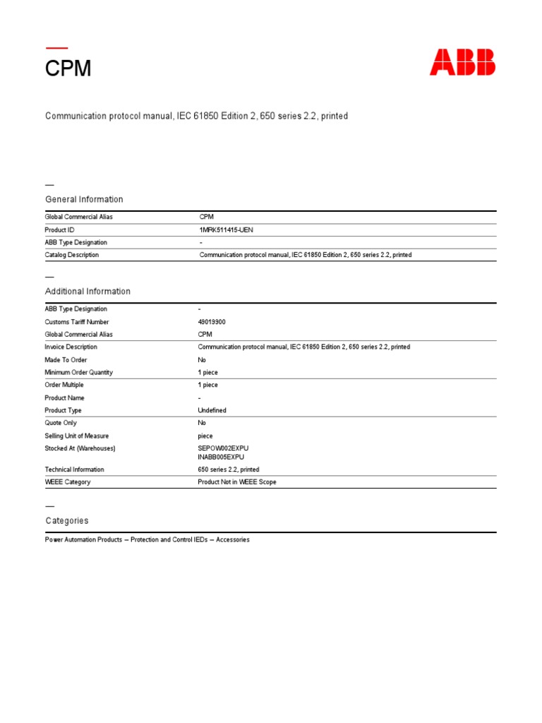 1MRK511415 UEN Communication Protocol Manual Iec 61850 Edition 2 650 ...