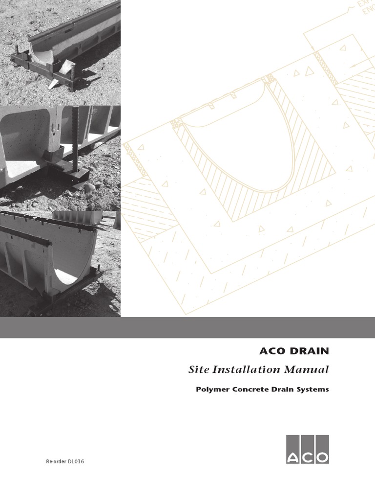 Site Installation Manual: Aco Drain | PDF | Storm Drain | Concrete