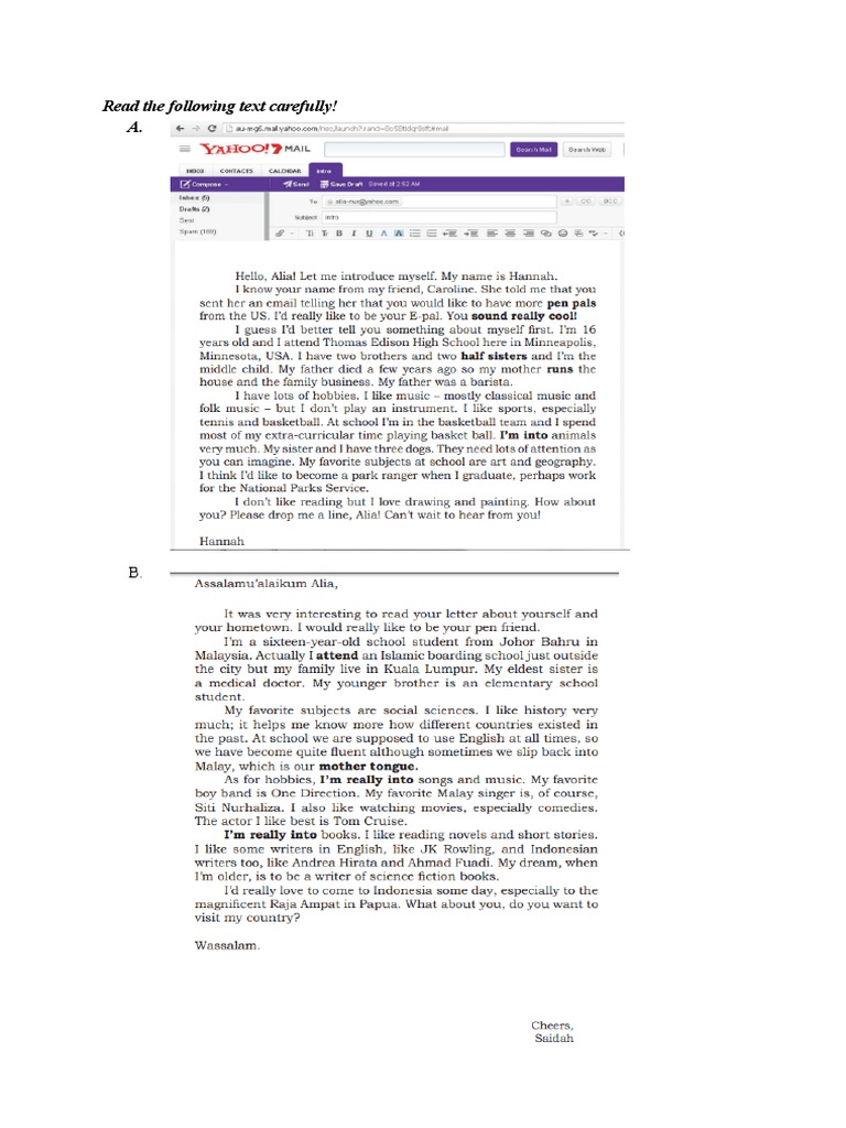 Read The Following Text Carefully! A | PDF