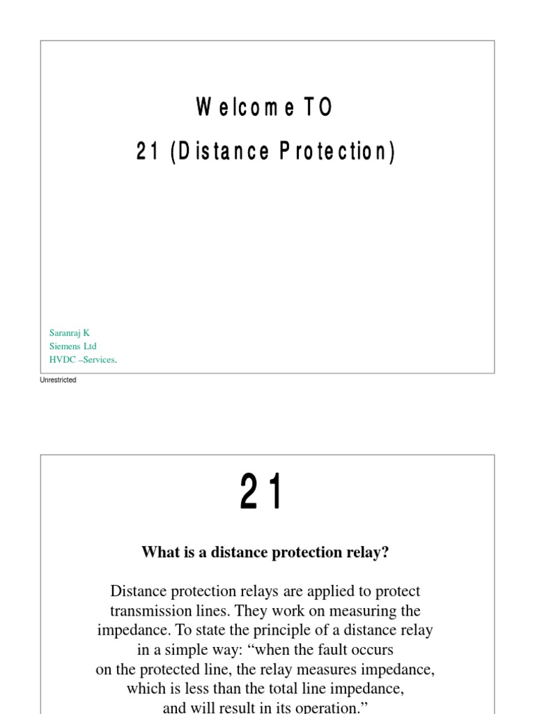 Distance Protection Protection Schemes | PDF | Electrical Impedance ...