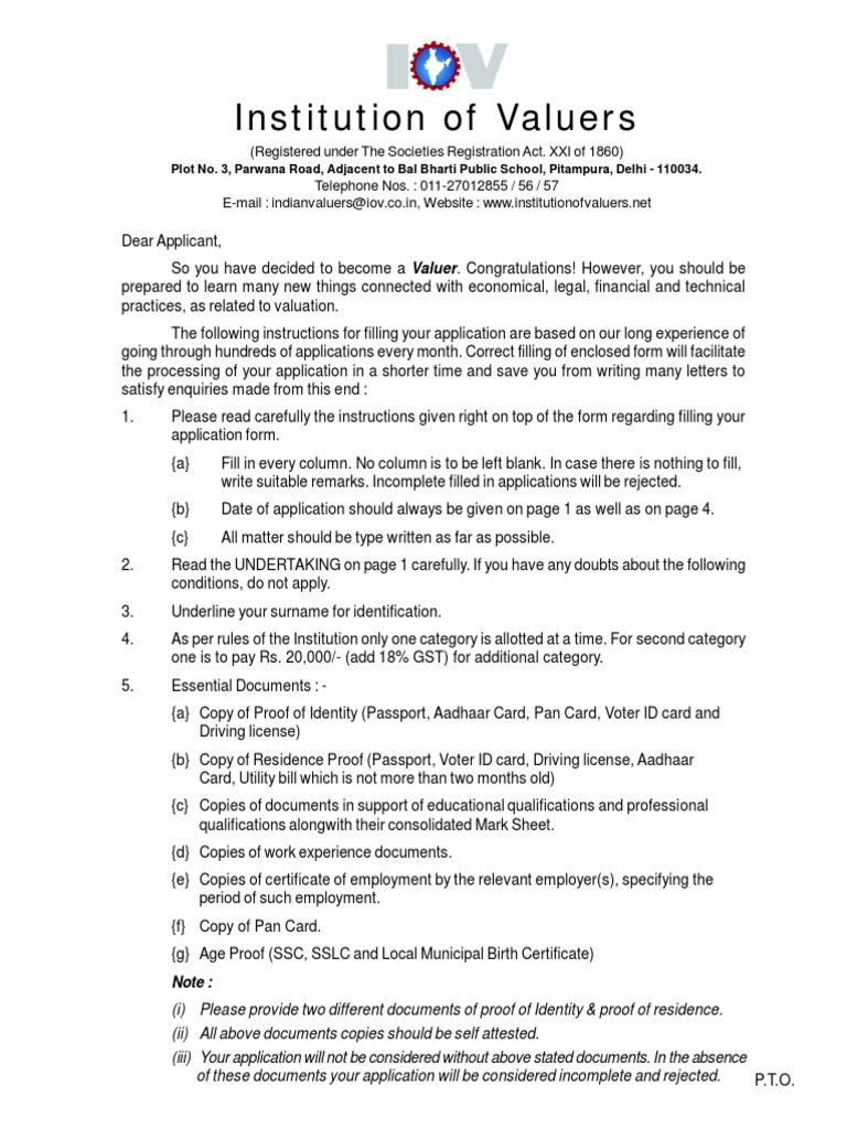 Institution of Valuers | PDF | Identity Document | Real Estate Appraisal