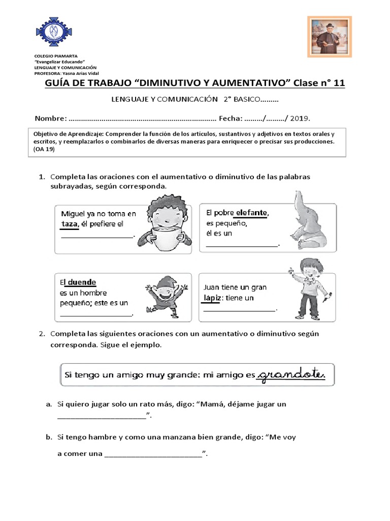 Actividades de Aumentativos y Diminutivos | PDF