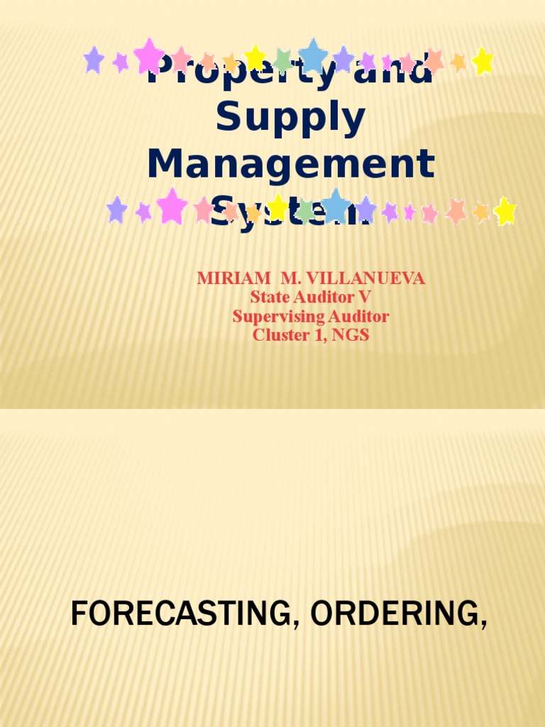Forecasting and Ordering (Property and Supply Management) | PDF ...