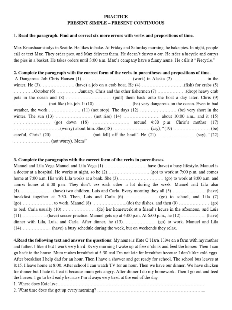 Present Simple - Texts | PDF