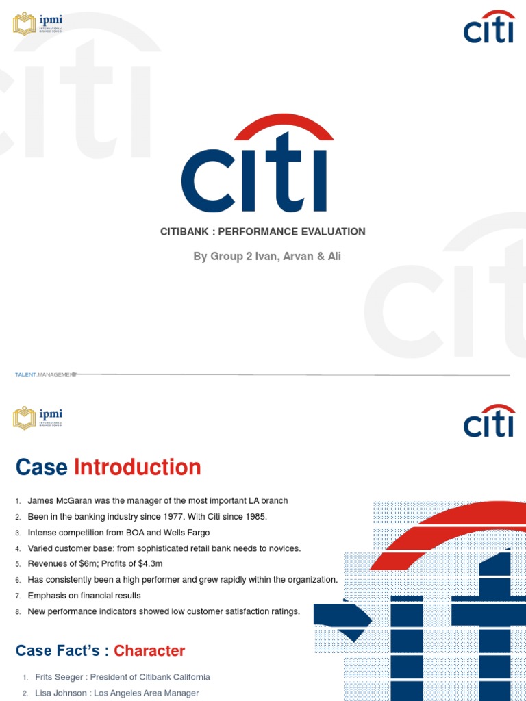 Citibank Performance Scorecard Case | PDF | Customer Satisfaction | Performance Appraisal