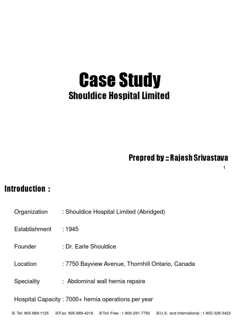 Case Study: Shouldice Hospital Limited | PDF | Hospital | Patient