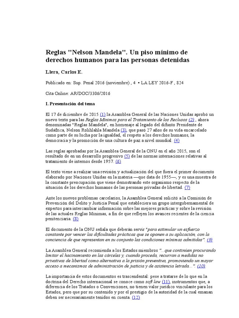Reglas Mandela | PDF | Prisión | Nelson Mandela