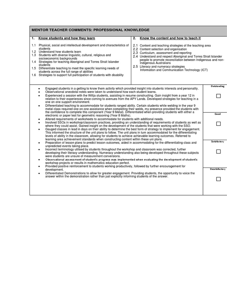 Supporting Comments Final Placement | PDF | Educational Technology ...