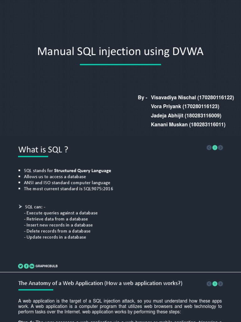 Manual SQL Injection Using DVWA | PDF | Databases | Web Application