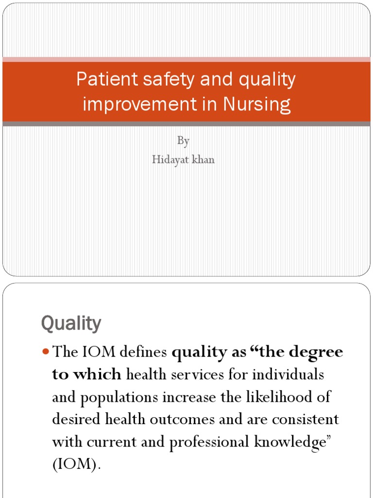 13 Patient Saefty and Quality Improvement | PDF | Patient Safety ...