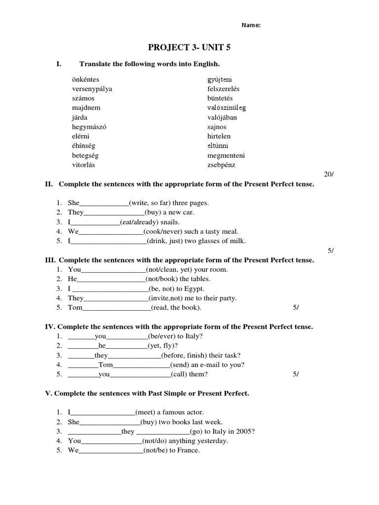 Project 3-Unit 5 | PDF | Grammar | Language Mechanics