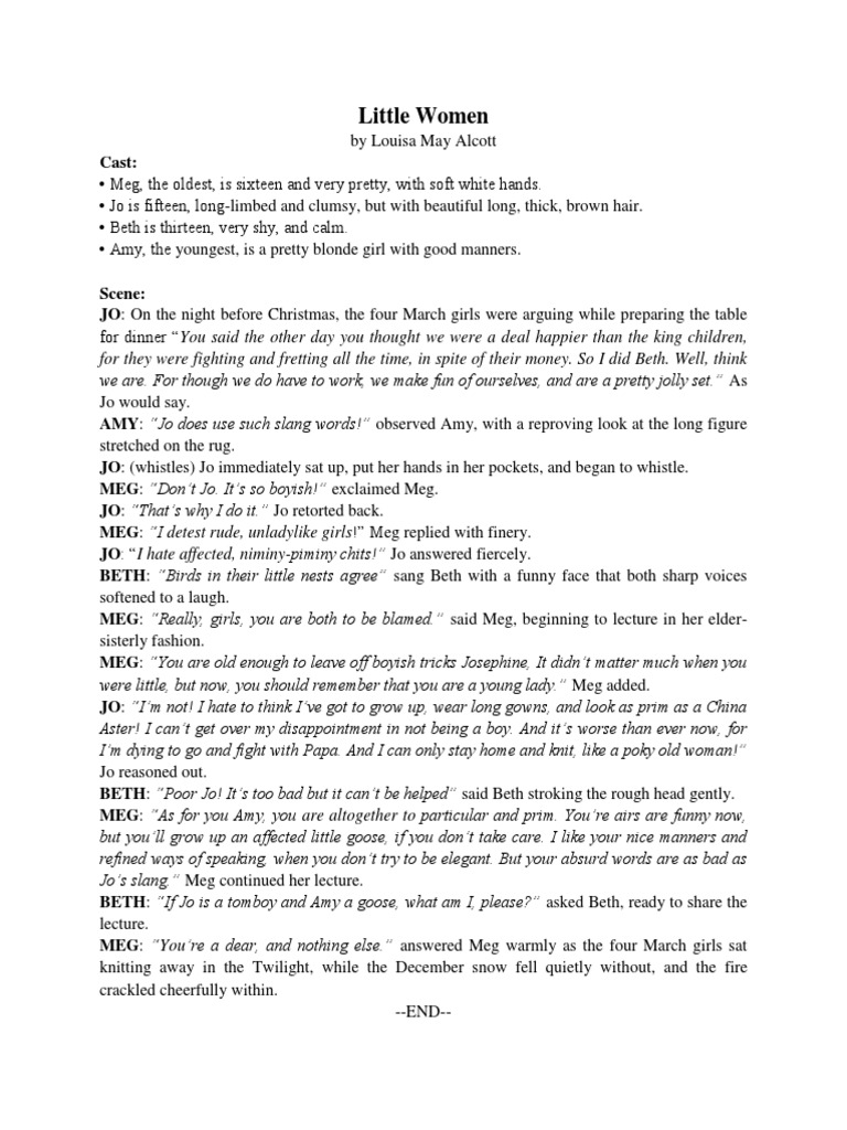 English Chamber Theater Script | PDF | Little Women