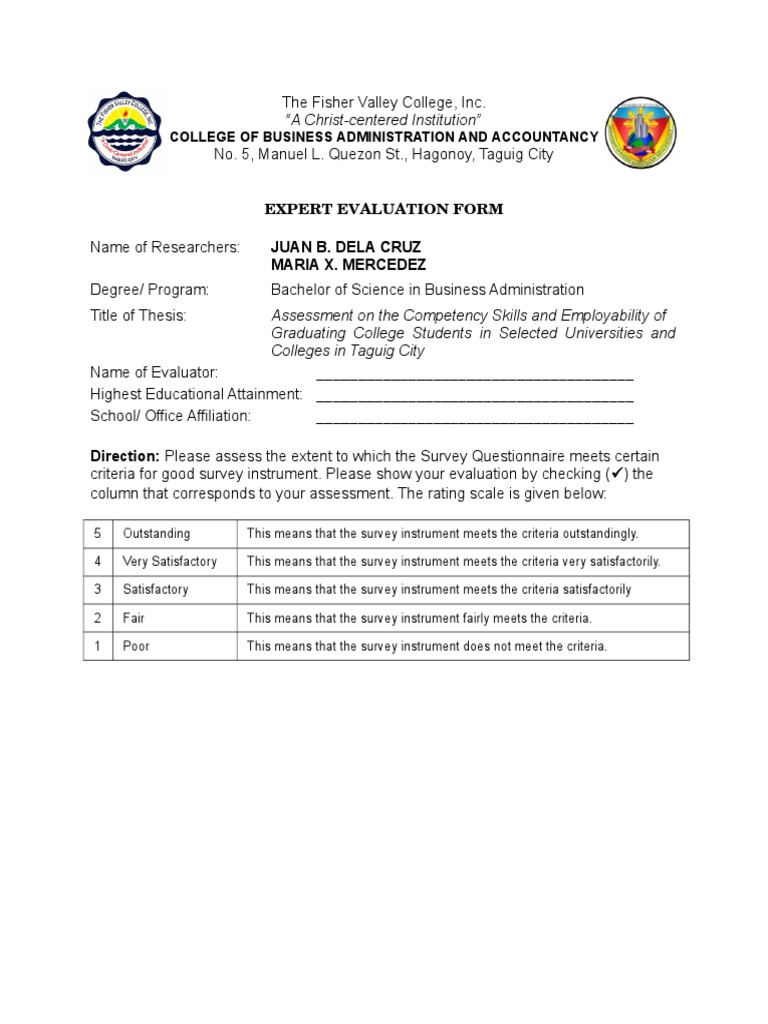 Expert Evaluation Form | PDF