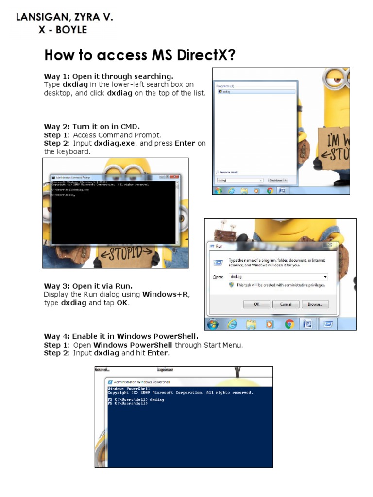 How To Access Ms Directx?: Type Dxdiag in The Lower-Left Search Box On ...