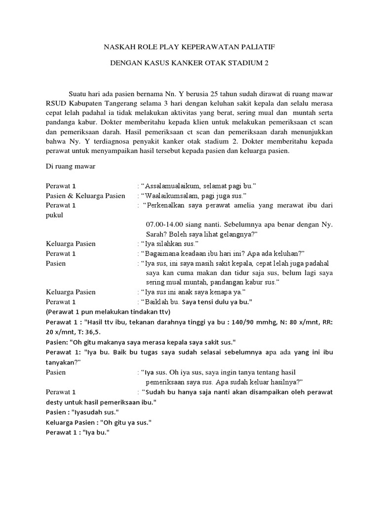 Naskah Role Play Keperawatan Paliatif Fixxxxx | PDF